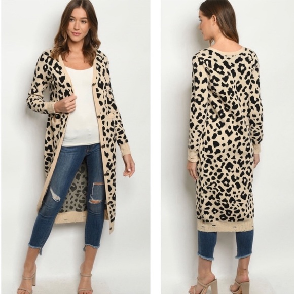 Sweaters | Longline Leopard Print Cardigan | Poshmark